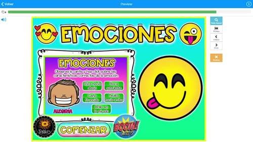 Spanish: Emotions Boom Cards (Emociones ) Distance Learning by Taliko