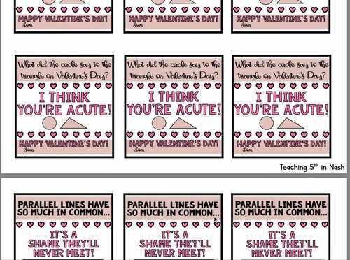 Math Valentines Perfect For Valentine's Day Cards by Teaching 5th in Nash