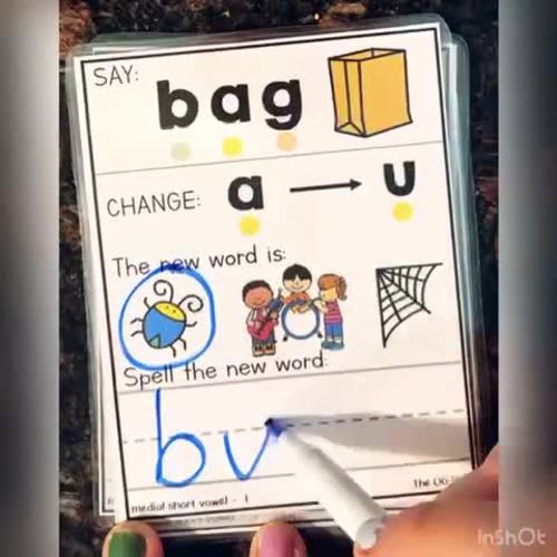 Medial Short Vowel Phoneme Substitution Task Cards - Phoneme Manipulation