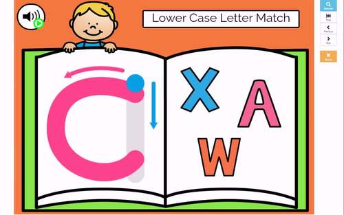 Boom Cards™ GIF Alphabet Match (lowercase letters) by Kindergarten Kristy