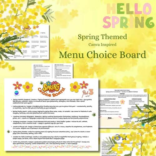 Spring Canva Choice Board | Gifted & Talented Enrichment | Grades 3–5 ...