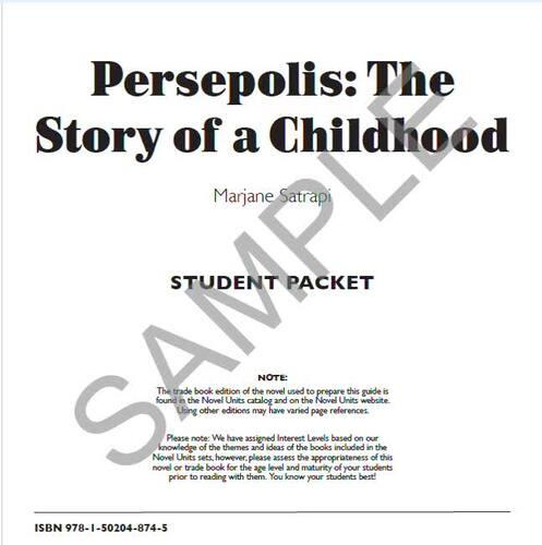 Persepolis: The Story of a Childhood Novel Units® Student Packet Novel ...