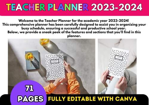 Editable Teacher Planner | 2023-2024 | Back to School by Brillant Minds