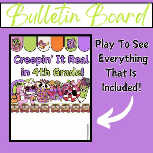 Creepin' It Real in ___ Grade Halloween Bulletin Board Kit w/Student ...