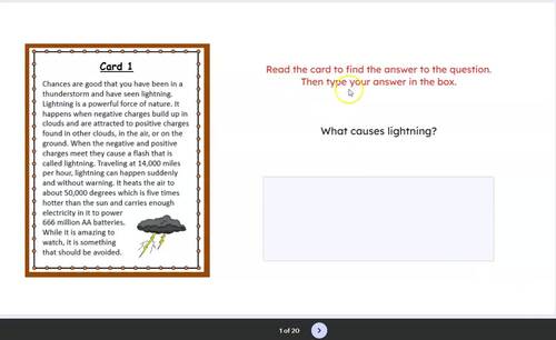 Severe Weather Lightning Scavenger Hunt with Easel Option by CarolJ ...