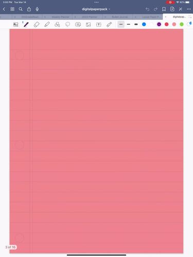 Digital Lined Paper Pack Spring Colors Perfect for Goodnotes by rocketliv
