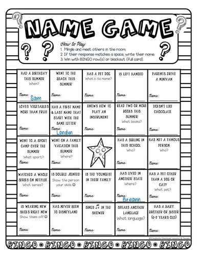 All About Me BINGO: Interactive Icebreaker for Middle School | TPT