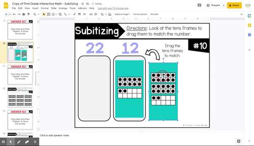 Subitizing First Grade Math Activity for Google Slides | TPT