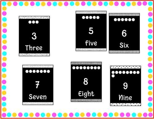 Printable Black and White Number Posters, Classroom Numbers Wall Display