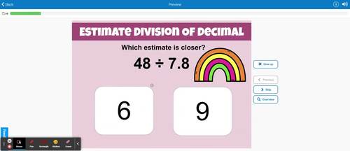 5th/6th Grade Estimate Decimal Division Boom Card Activity - Reasonableness
