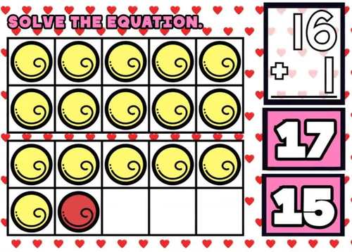 Valentines Day Gum Ball Addition Within 20 Boom Cards Ten Frame & Facts ...