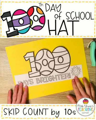 100th Day of School HAT Printable by Play Discover Grow | TPT