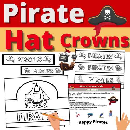 Pirate Hat Crown Craft Talk like a Pirate Day Activity Resource by ...