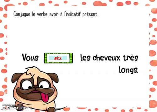 Verbe avoir au présent / Boom Card / Cartes à tâches digitales | TPT