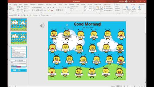 Bee Editable Digital Attendance PowerPoint Presentation by Emily Ames