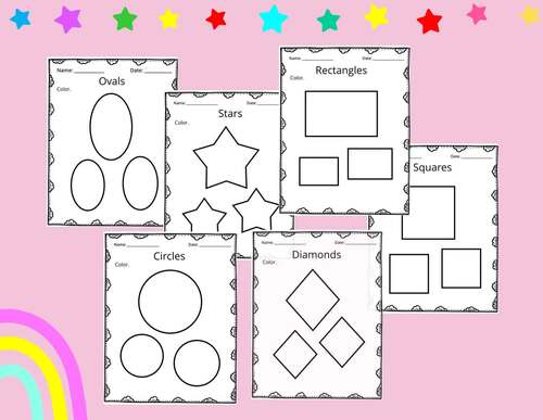 Basic Shapes Coloring Pages, Coloring Pages for Kindergarten and ...
