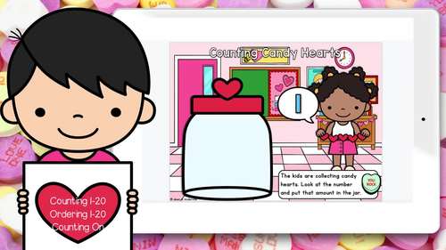 Digital Valentine Counting - Counting, Ordering, & More Google Seesaw