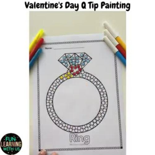 Valentines Day Dot Q Tip Painting | February Fine Motor Activity