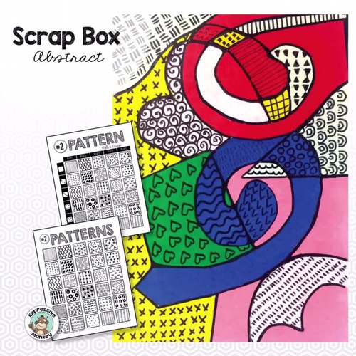 Roll A Pattern • Abstract Art Lesson • Paper Scrap Pattern Lesson