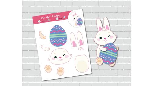 Easter Cut and Glue Craft: Build a Bunny, Spring Activity by Clever ...