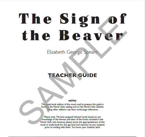 The Sign of the Beaver Novel Units® Teacher Guide Novel Study | TPT