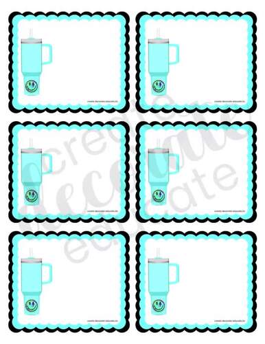 Stanley Cup Inspired Editable Cards | Neon Editable Labels | Editable ...