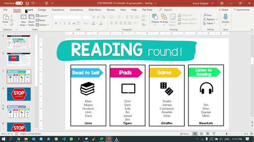 BUNDLE Center Station Rotation Slides & Visual Countdown Timers | TPT