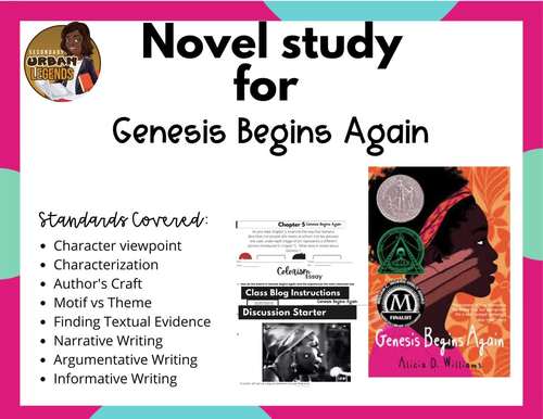 Genesis Begins Again Novel Study by Secondary Urban Legends | TPT