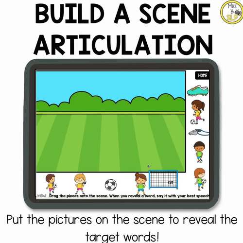Soccer Articulation Build a Scene - Digital Boom Cards by Miss B SLP