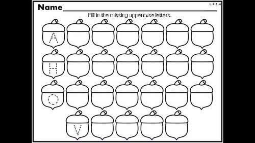 Squirrel and Nut Themed NO PREP Kindergarten Language Arts Pack - CCSS ...