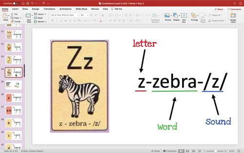 Fundations Level 2 Unit 1 Week 1 Day 2 PPTX Lesson PPT *Editable by ...