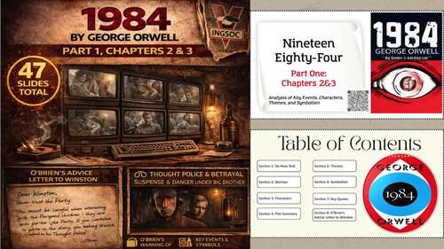 1984 by George Orwell PPT – Part 1 Chapters 2&3 | Lesson Slides ...