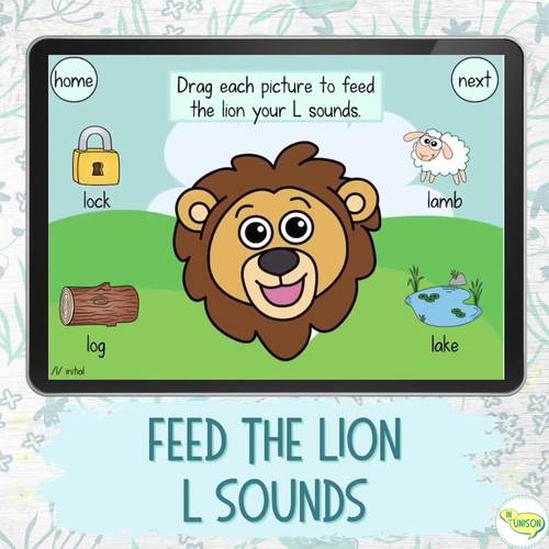 Feed the Lion L Articulation Boom Cards™ for Speech Therapy | TPT