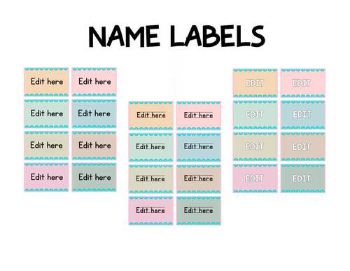 Printable Boho Neutral Name Labels, Book Bin Labels, Name Plates, Name ...