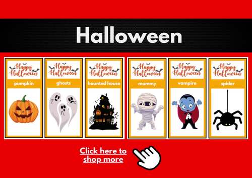 Halloween Vocabulary Words Flashcards by Dishan Collections | TPT