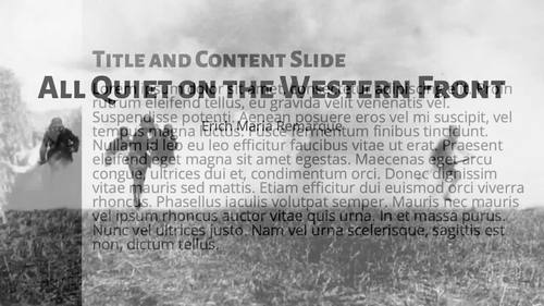 ALL QUIET ON THE WESTERN FRONT Slides Theme - For PowerPoint, Slides ...