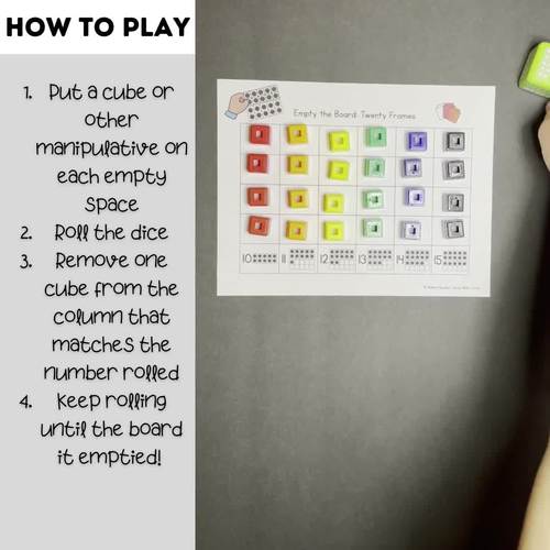 Empty the Board: 5, 10, 20 Frames: Subitizing and Counting Center