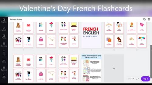 Valentine's Day French flashcards La Saint-Valentin by Language Forum