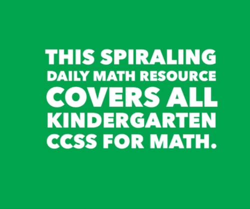 Kindergarten Daily Math Spiral Review Warm Ups Practice Morning Work ...