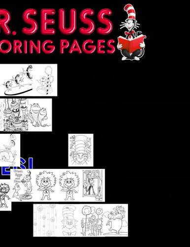 Dr. Seuss-Themed Coloring Page Bundle by Megan and the Middles | TPT