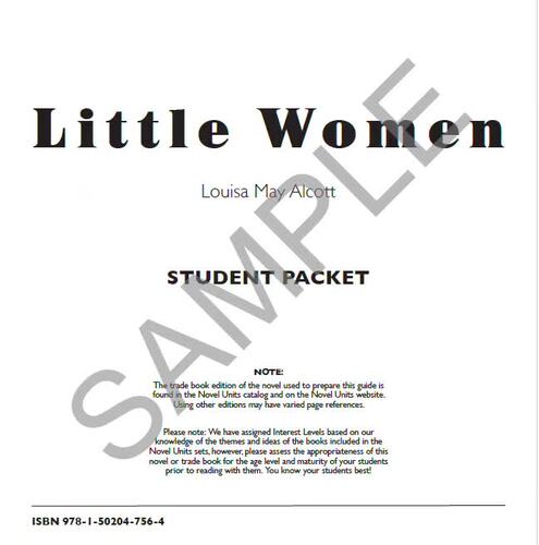 Little Women Novel Units® Student Packet Novel Study | TPT
