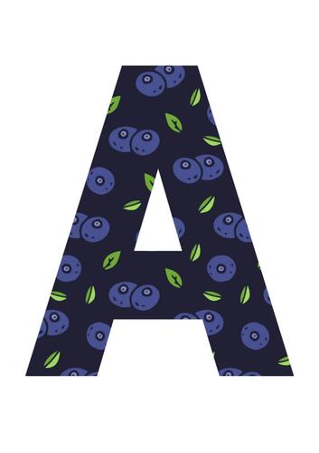 Blueberry Fruit Print A-Z 0-9 Decor | Printable Bulletin Board ...