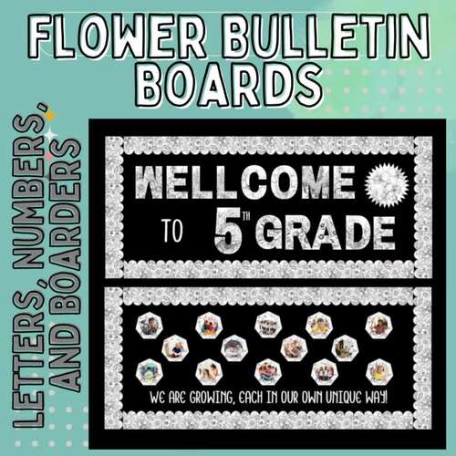 Sketched Flowers Classroom Décor (letters, numbers, boarders, and symbols)