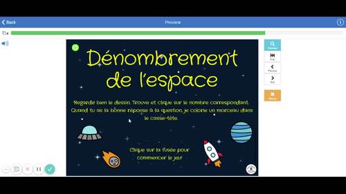 FRENCH SUBITIZING NUMBERS TO 20 SPACE | Boom Cards | Dénombrement 0-20 ...