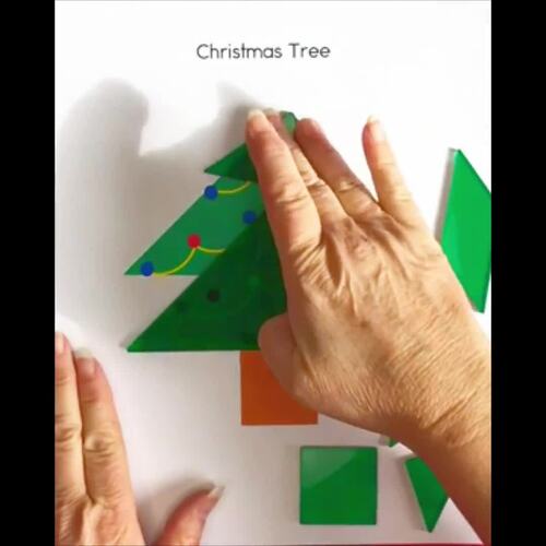 Christmas Printable Tangrams Congruent 2d Shapes Math Center & Worksheets