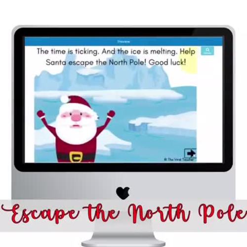 1st Grade Math Christmas Game Counting and Skip Counting Escape Room ...