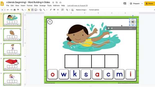 Digital Beginning S Blends - Phonics Word Building by Second Grade Smiles