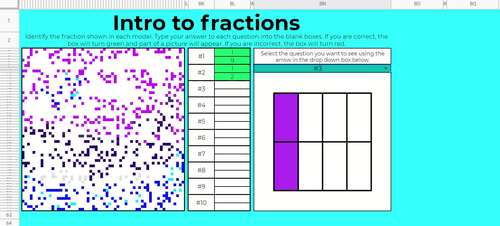 PIXEL ART Fractions Introduction Digital Mystery Pictures by Glitter in ...