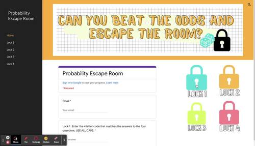 Probability ESCAPE ROOM 7th Grade by Math and Glitter | TPT