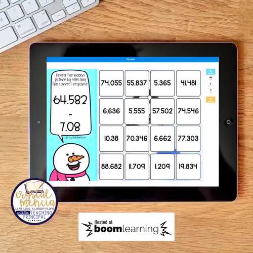 5NBT7 & 6NS3 Subtract Decimals Reveal a Picture Boom Cards™ | Distance ...